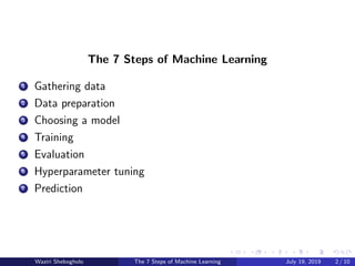 The 7 steps of Machine Learning | PDF