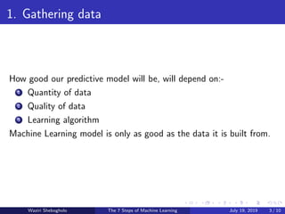 The 7 steps of Machine Learning | PDF