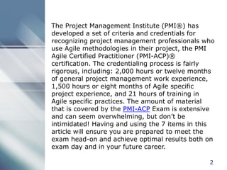 The 7 Things You Need to Pass the PMI-ACP® Exam | PDF