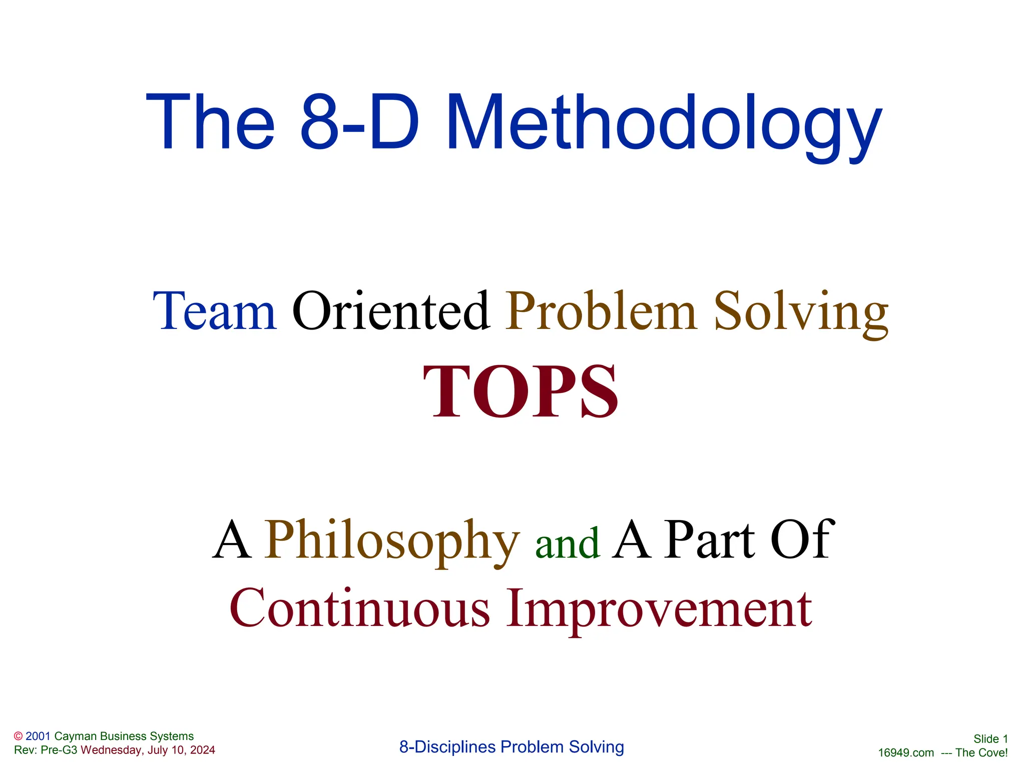 The 8-D Methodology- TOPS - Solucion de problemas | PPT