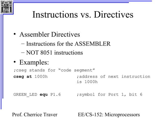 The 8051 assembly language | PPT