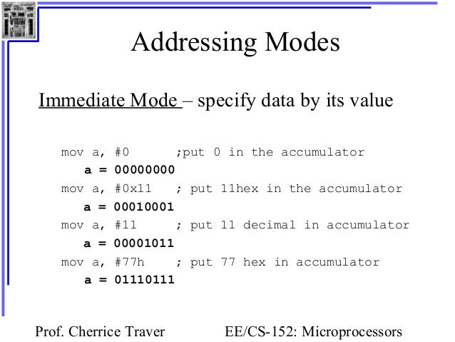 The 8051 Assembly Language