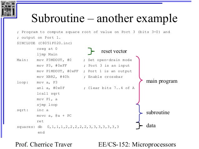 The 8051 Assembly Language