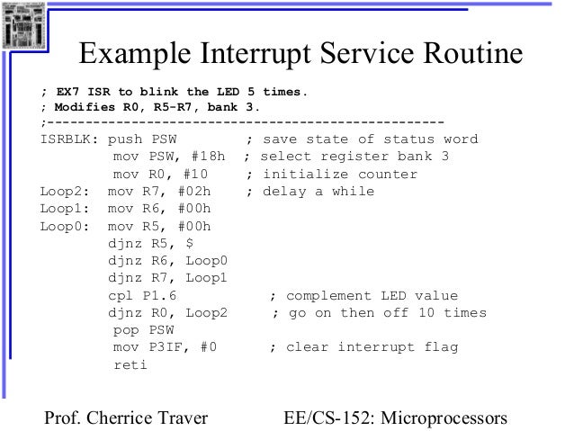 The 8051 assembly language