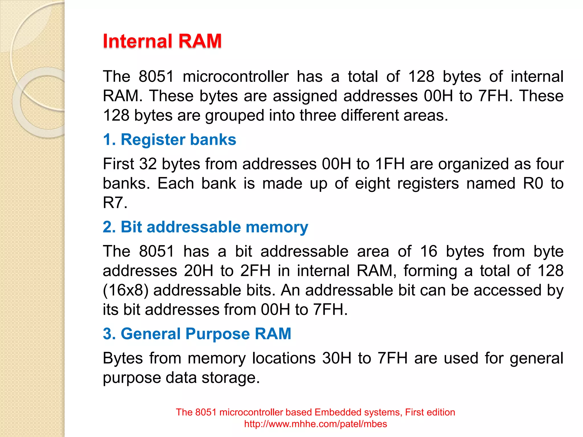 The 8051 microcontroler based embedded systems | PPTX