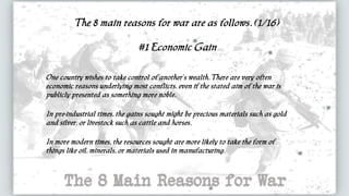 The 8 main reasons for war | PDF