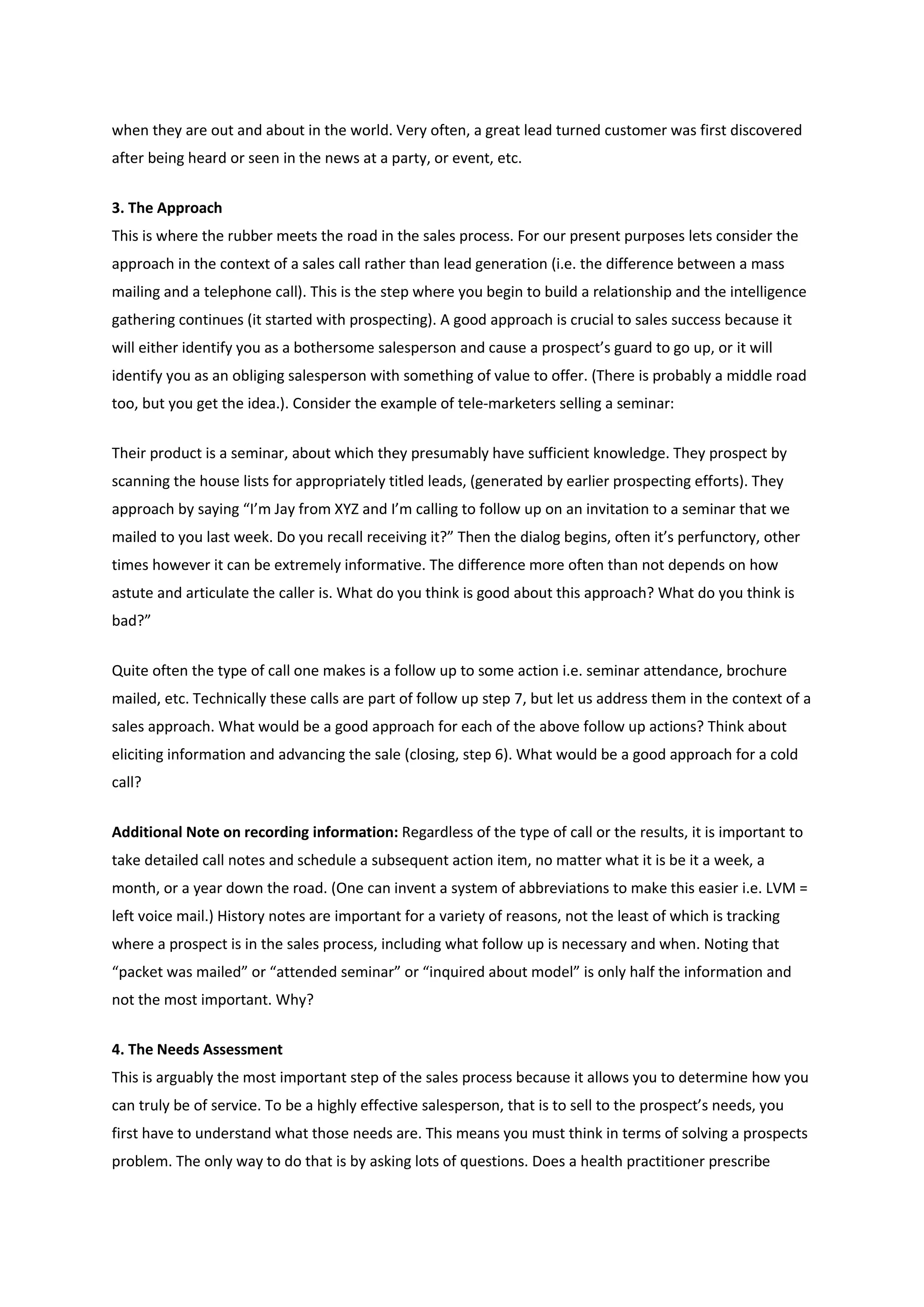 The 8 step personal selling process. process of selling | DOCX