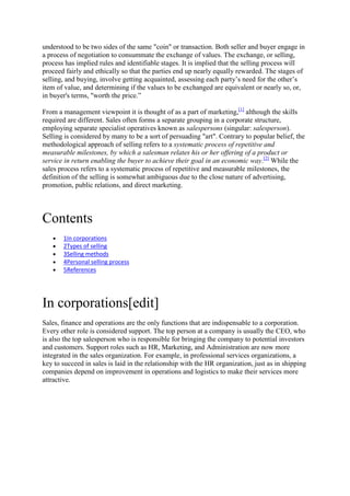The 8 step personal selling process. process of selling | DOCX