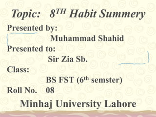 The 8th Habit summary | PPTX