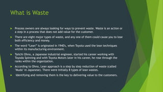 The 8 waste in Lean Manufacturing - Lean Six Sigma Training | PPTX