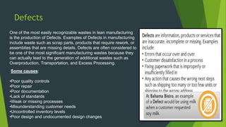 The 8 waste in Lean Manufacturing - Lean Six Sigma Training | PPTX