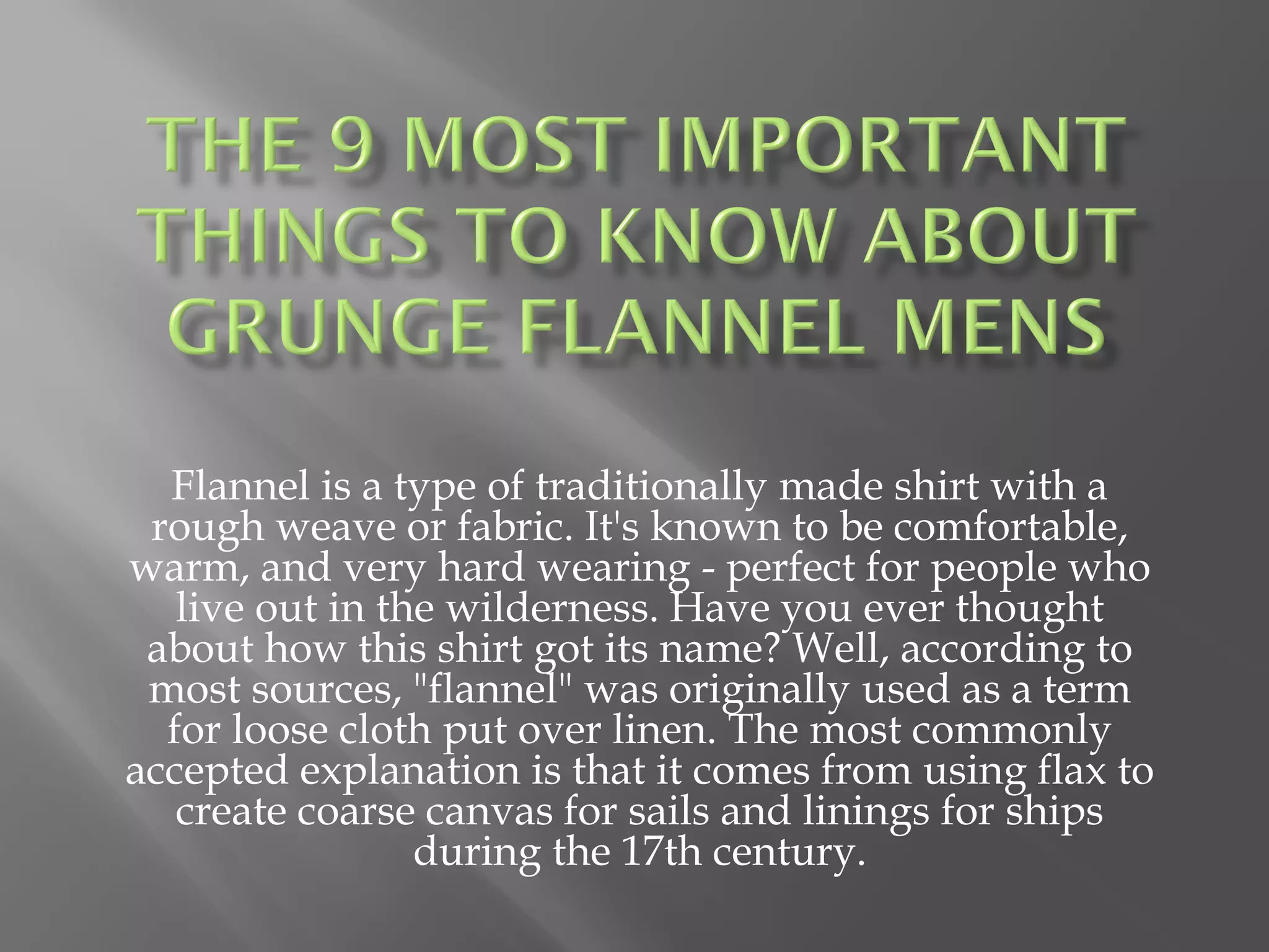 The 9 Most Important Things To Know About Grunge Flannel Mens.pdf