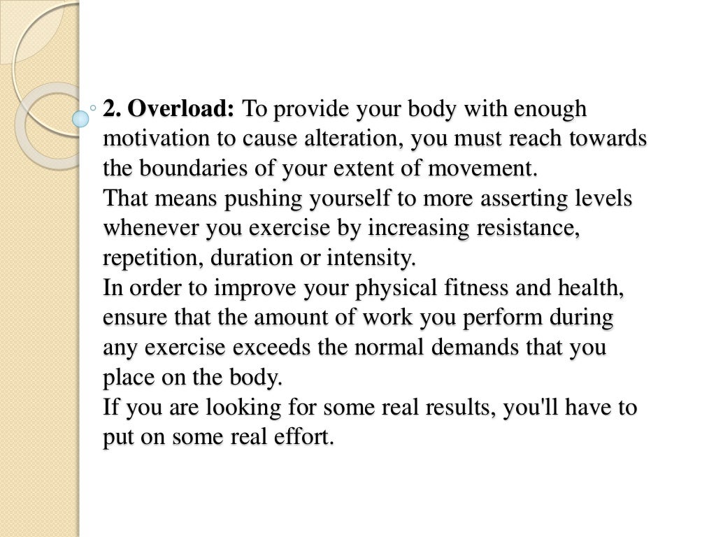The 9 Principles Of Exercise The 9 Principles Of Exercise