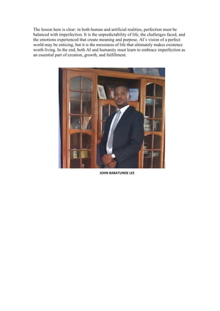 The 9th Dimension: AI's Vision of Perfection and the Human Dilemma | PDF