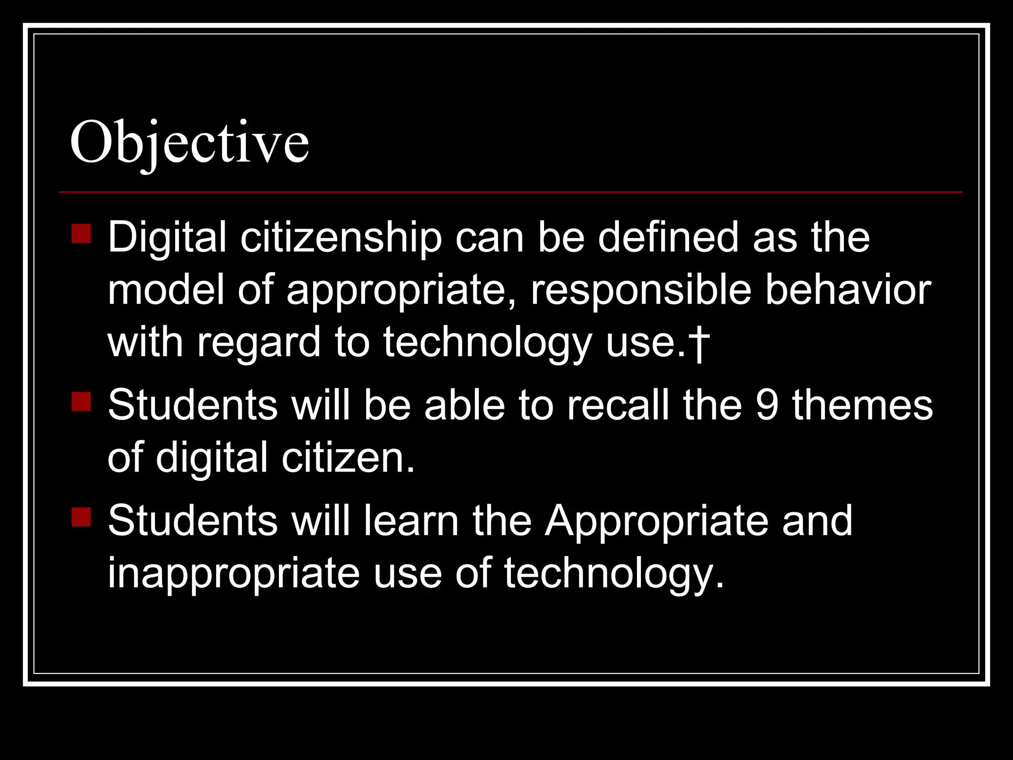The 9 Themes Of Digital Citizenship | PPT | Internet Safety | Parenting