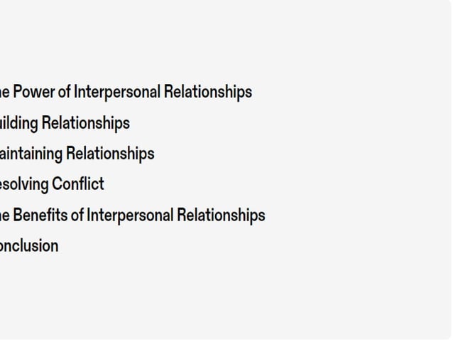 Building Connections: A Guide to Interpersonal Relationships | PDF