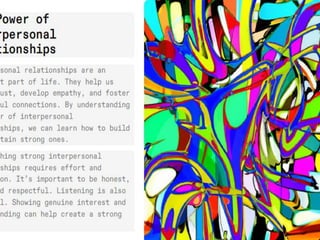 Building Connections: A Guide to Interpersonal Relationships | PPT