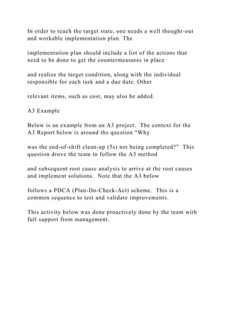 The A3 Report Problems are dealt with in superficial ways..docx