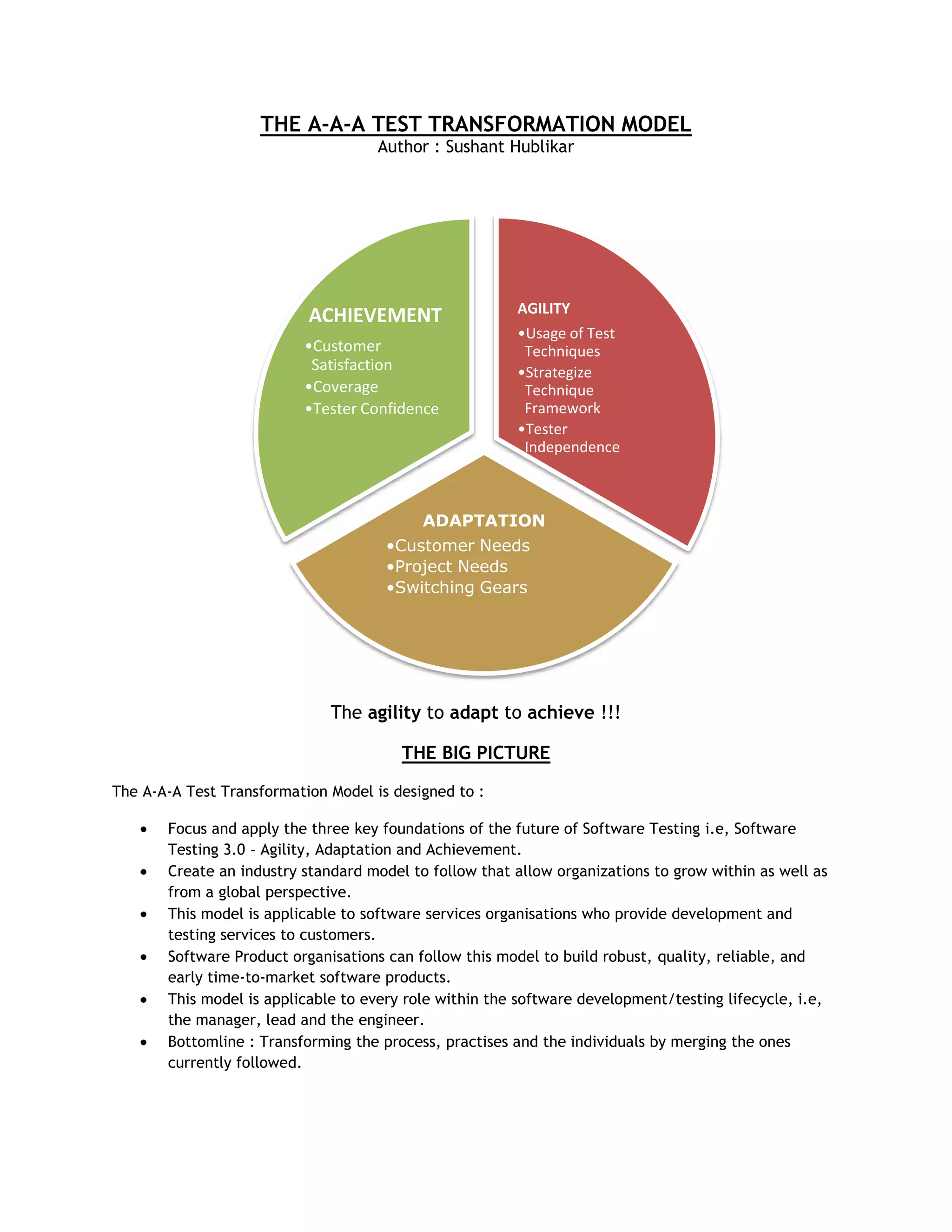 The AAA Test Transformation Model | DOCX | Computer Software and ...