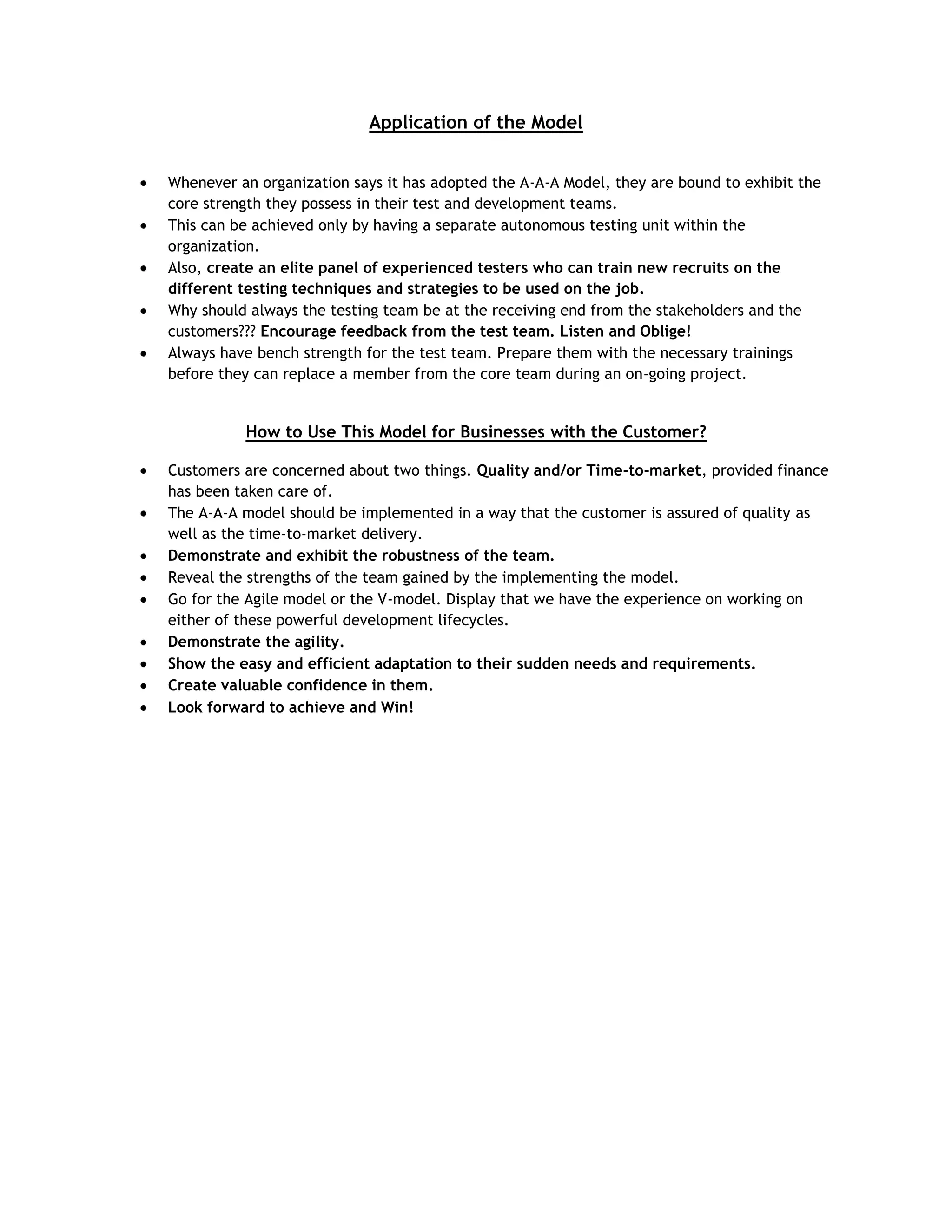 The AAA Test Transformation Model | DOCX | Computer Software and ...