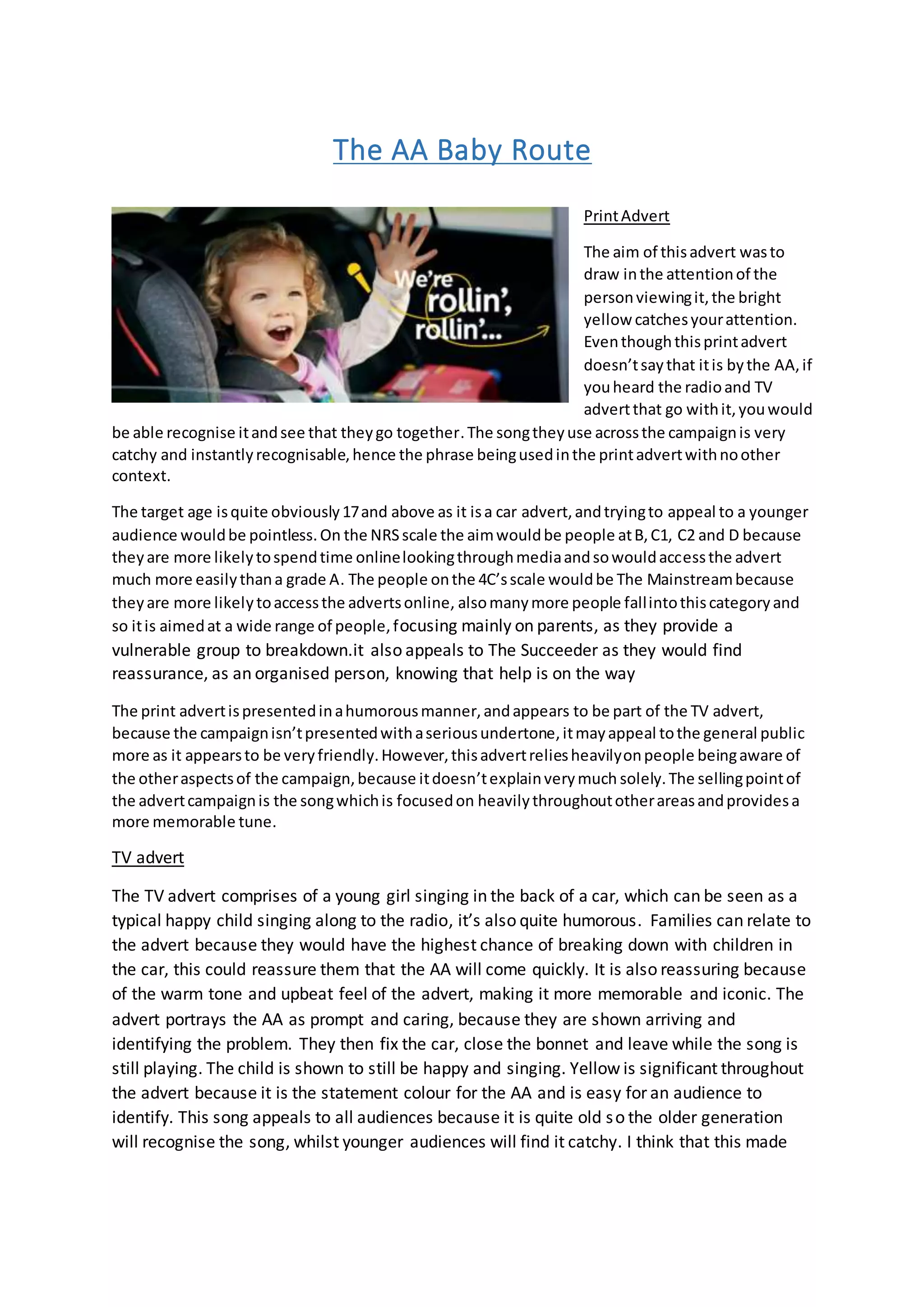 The aa baby route | PDF