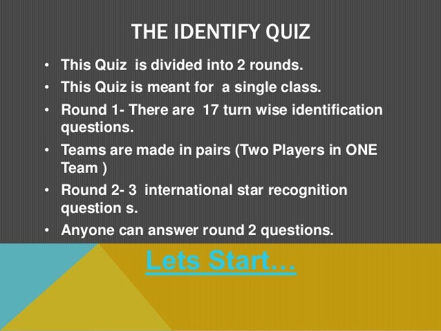 The Identification Quiz by Divyam Dutta