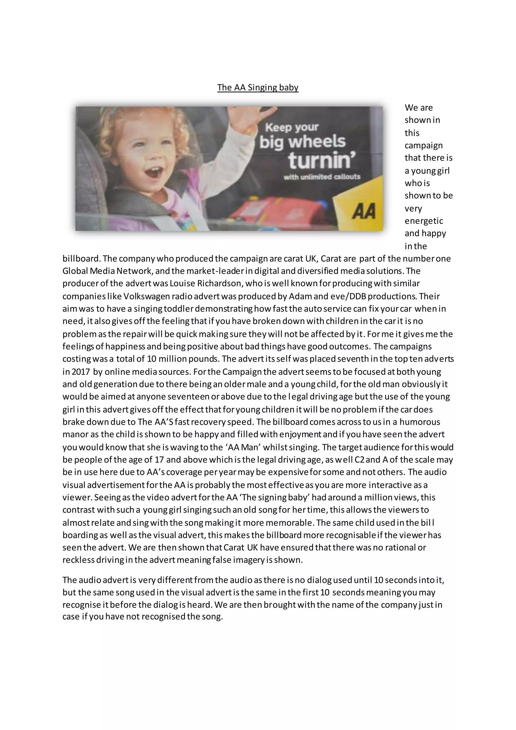 The aa singing baby | DOCX