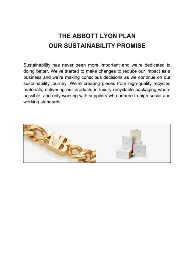The Abbott Lyon Plan Our Sustainability Promise | PDF