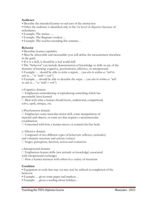 The abcd model for writing objectives | PDF