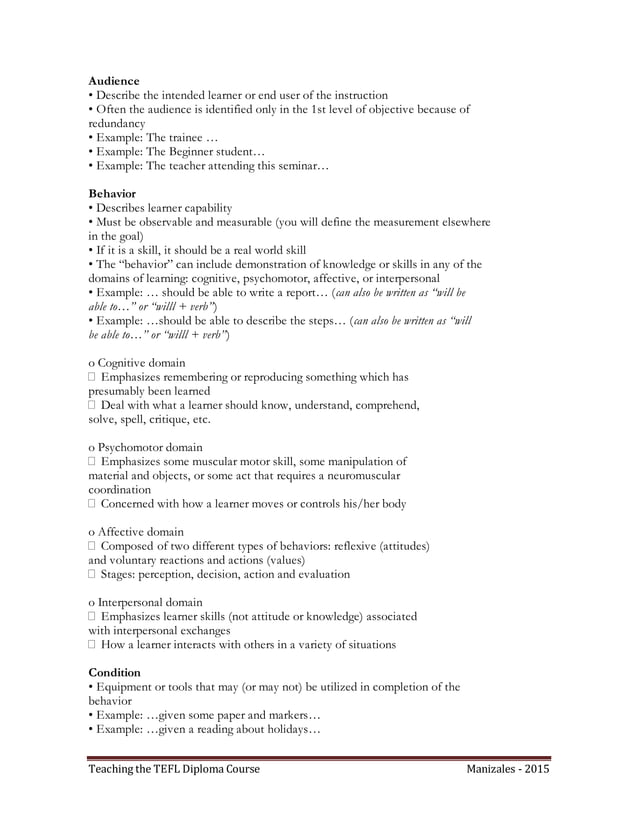 The abcd model for writing objectives | PDF