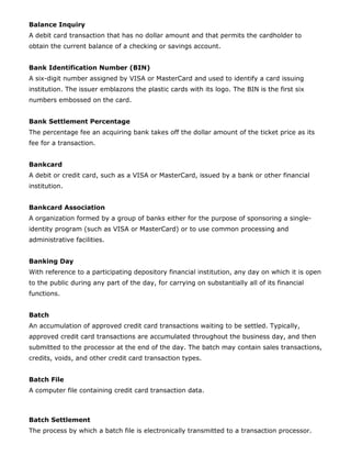THE ABC'S of CREDIT CARD TERMINOLGY | PDF