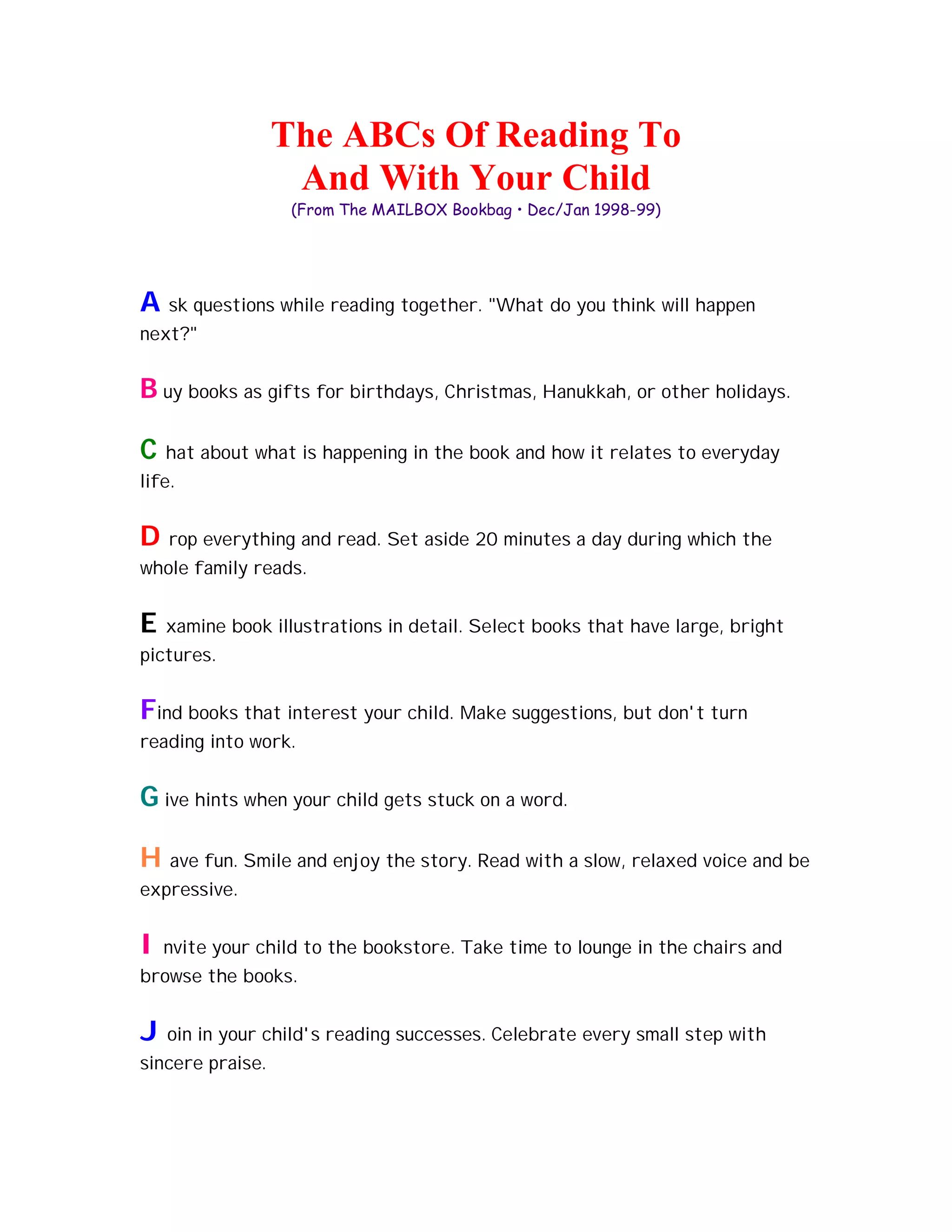 The ABCs of Reading | PDF