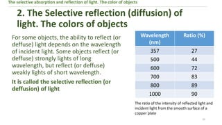 The absorption and the selective refraction of light the color of ...