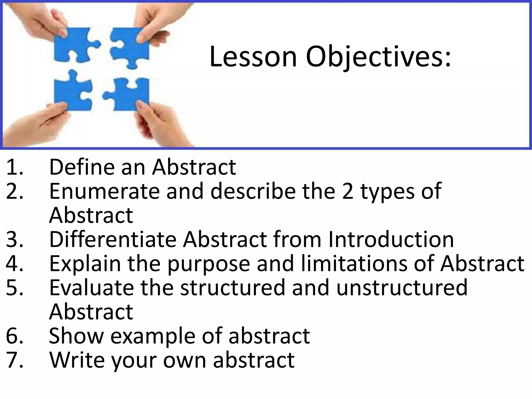 The abstract ppt | PPTX
