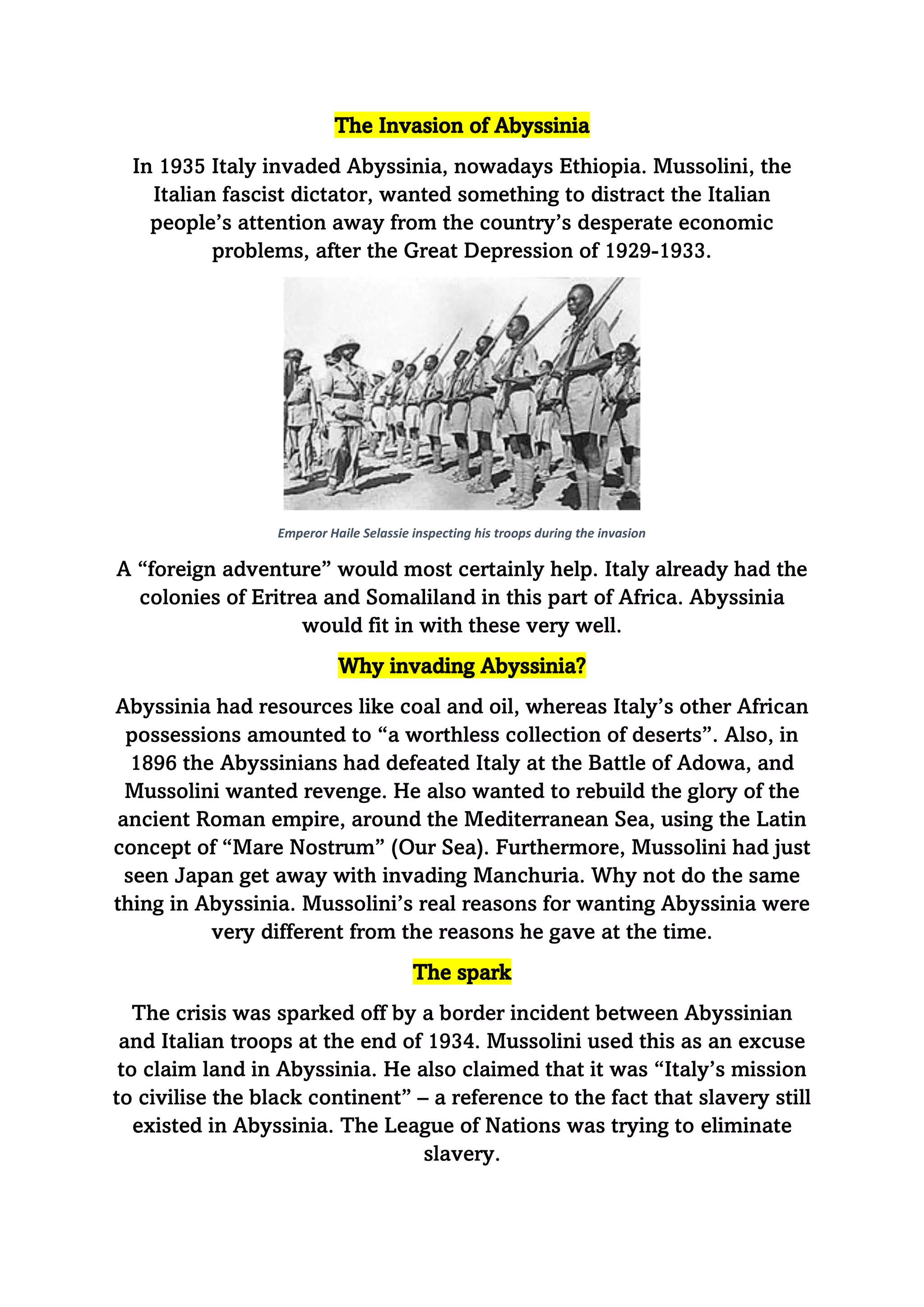 ULTRA REVISION: ABYSSINIA 1935 | PDF