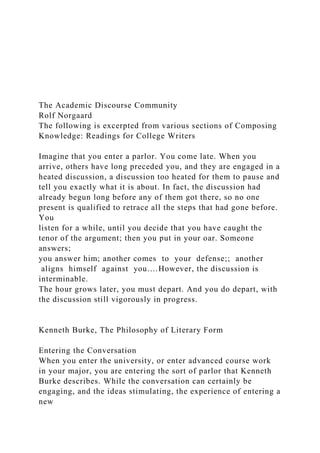 The Academic Discourse Community Rolf Norgaard The fol.docx
