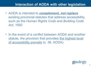 The Accessibility for Ontarians With Disabilities Act, 2005 | PPT