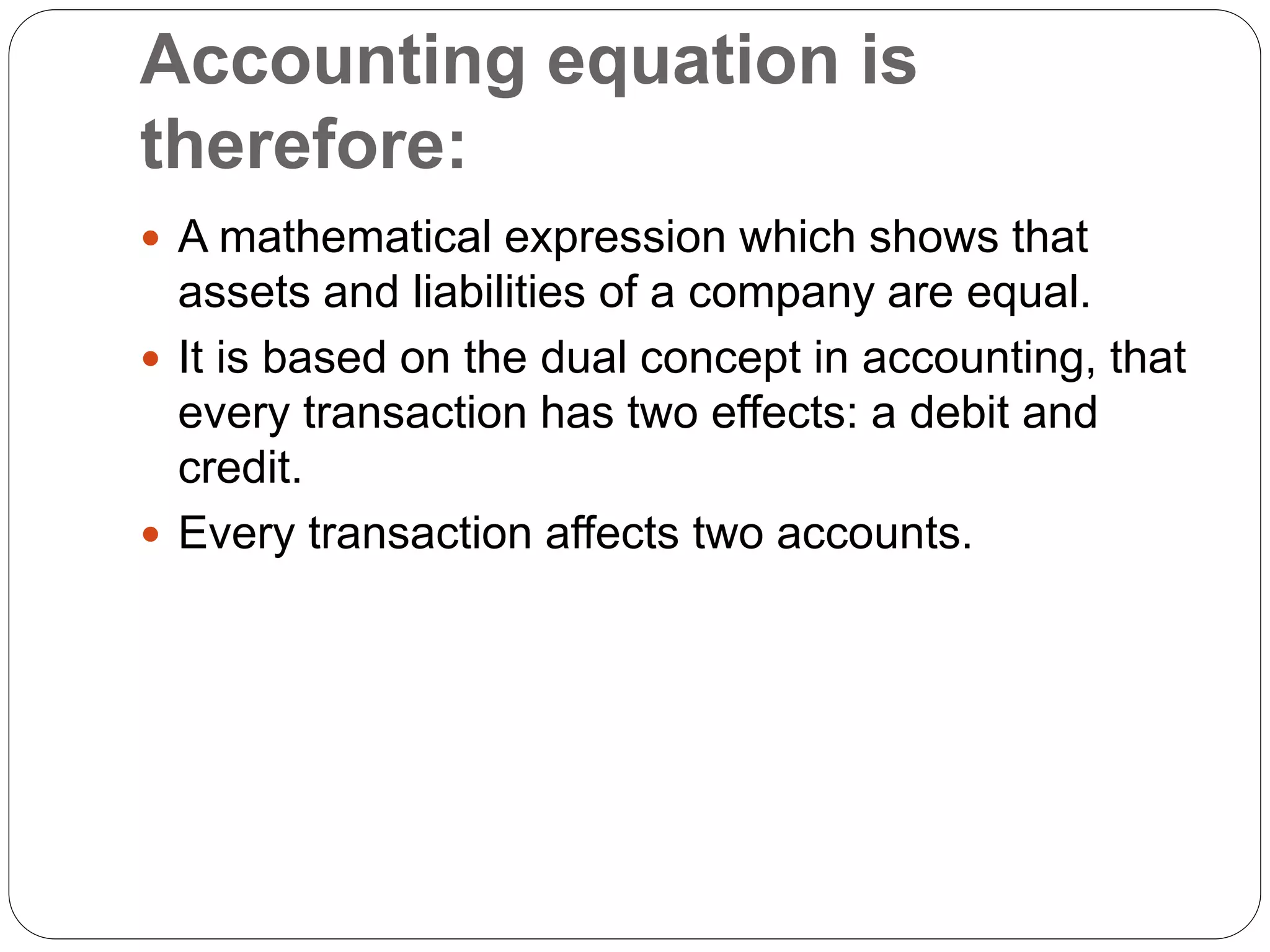 The accounting equation | PPTX