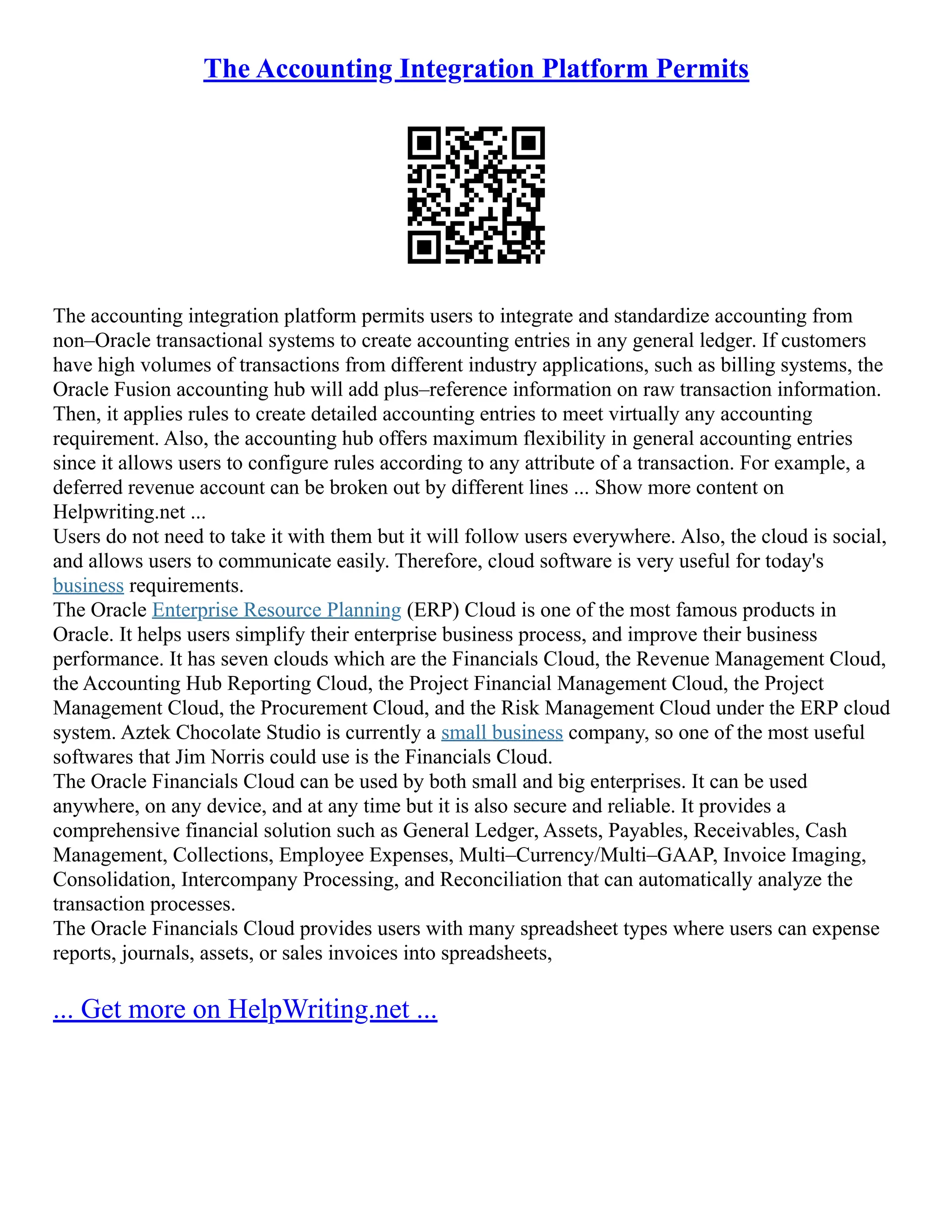 The Accounting Integration Platform Permits | PDF