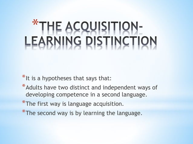 The acquisition learning distinction | PPTX