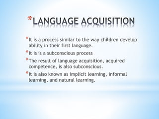 The acquisition learning distinction | PPTX