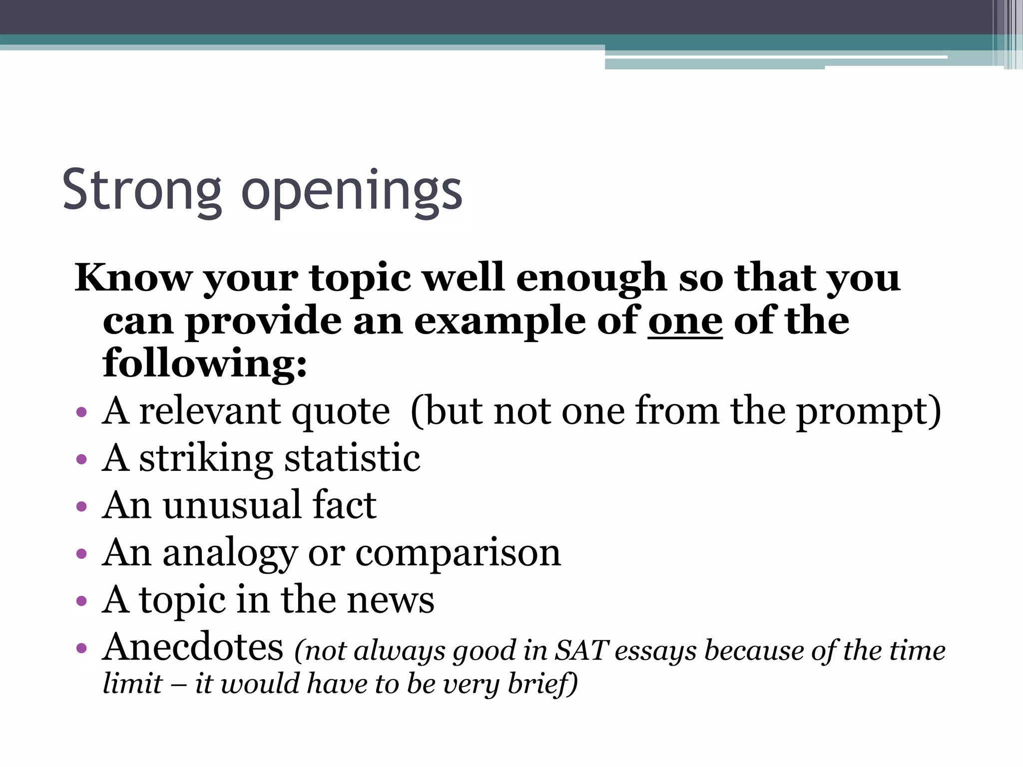 The act essay – first impression | PPTX