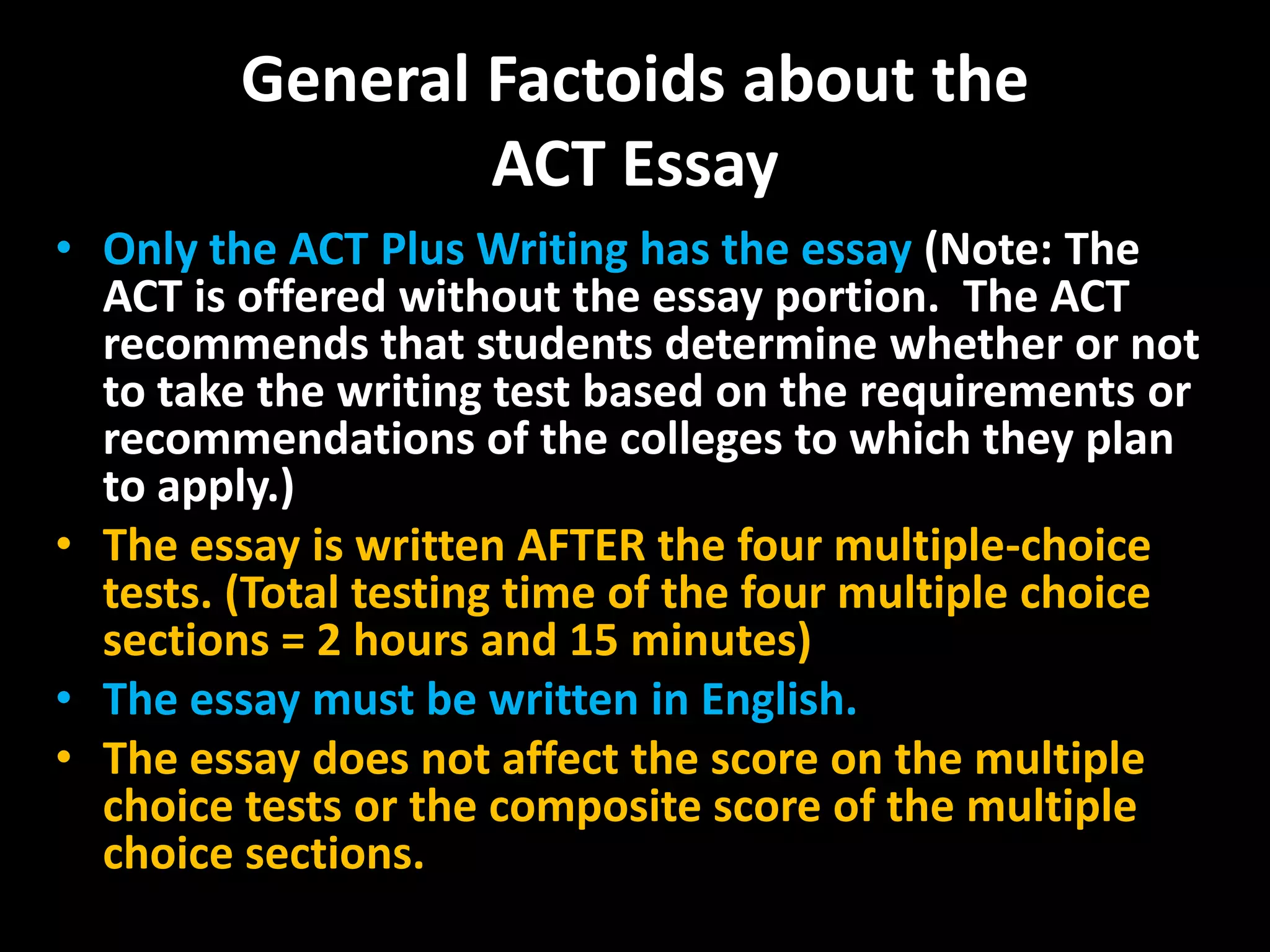 The ACT Essay Overview | PPT