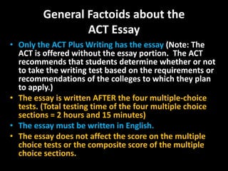 The ACT Essay Overview | PPT
