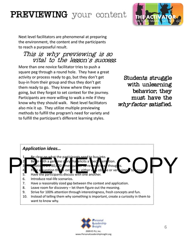 The Activator Preview Copy | PPTX