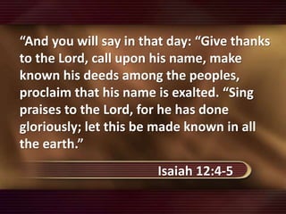 Thanksgiving is the act of praise to God | PPTX