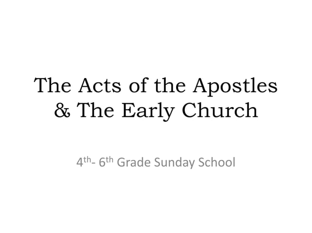 The acts of the apostles | PPTX