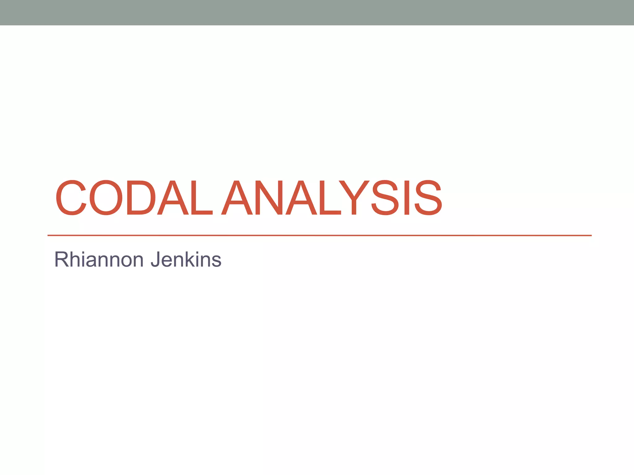 Codal Analysis | PPT