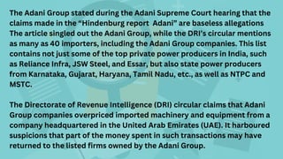 The Adani Group claims that foreign entities are attempting to damage its reputation | PPT