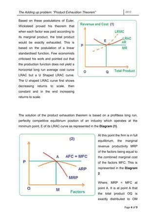 The adding up problem product exhaustion theorem yohannes mengesha | PDF